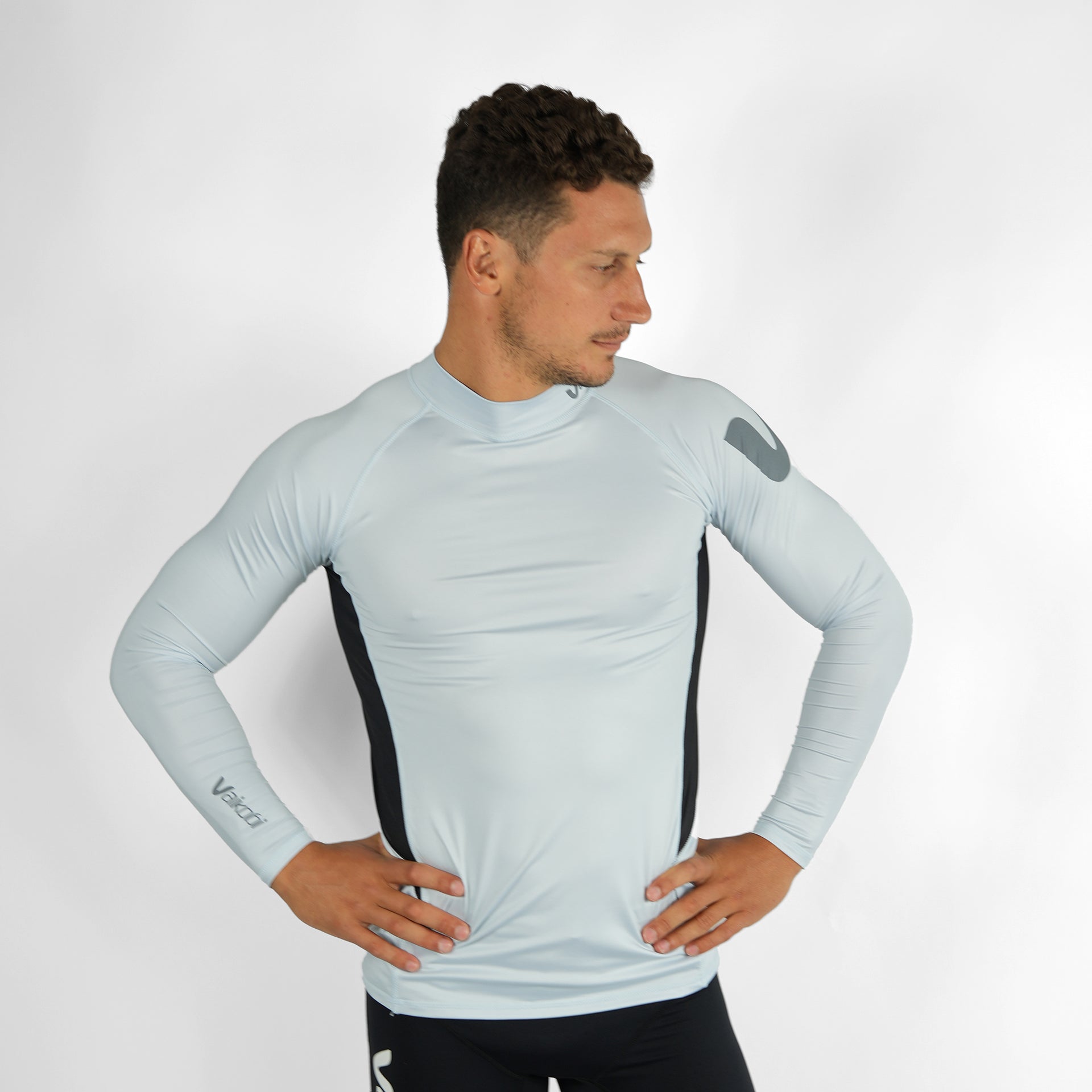Long Sleeve Rash Top - Silver/Black | Vaikobi