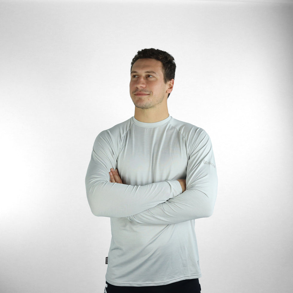 UV Ocean Tech Long Sleeve Tee - Silver | Vaikobi