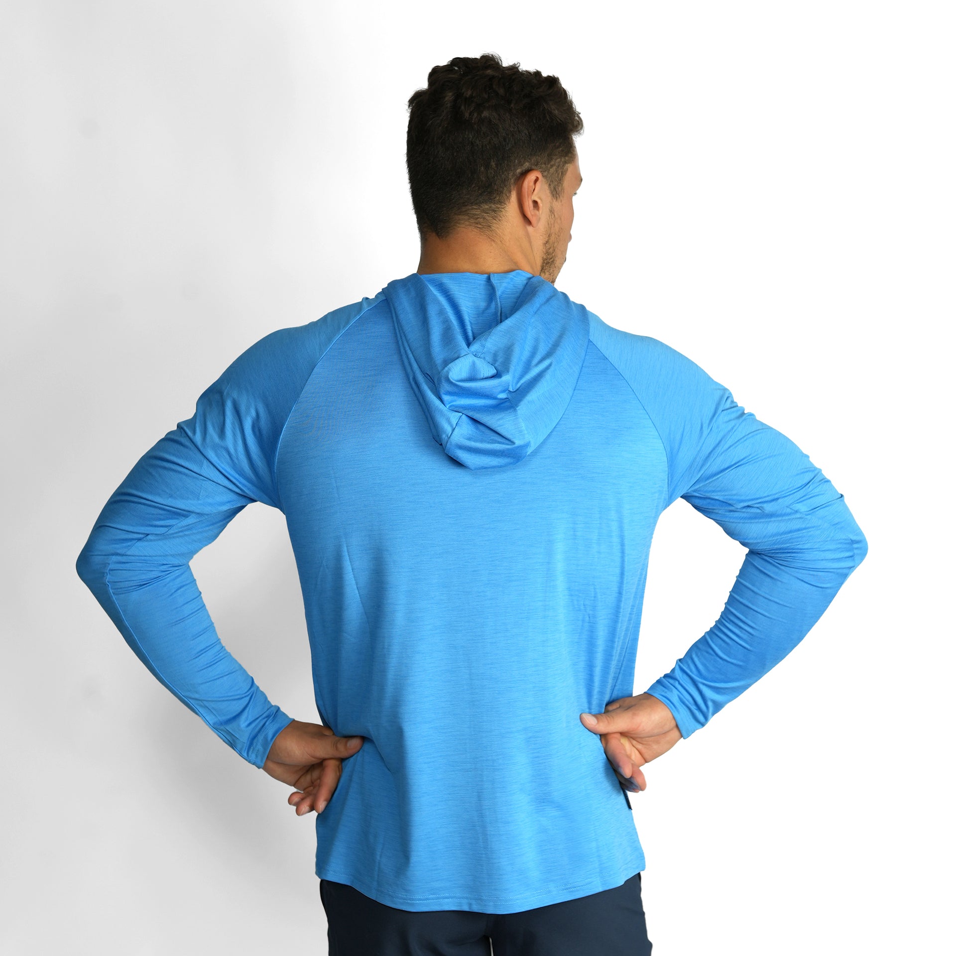 UV Ocean Tech Long Sleeve Hooded Top - Cyan | Vaikobi